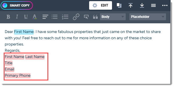 Adding Placeholders to Your Email Content – Rise